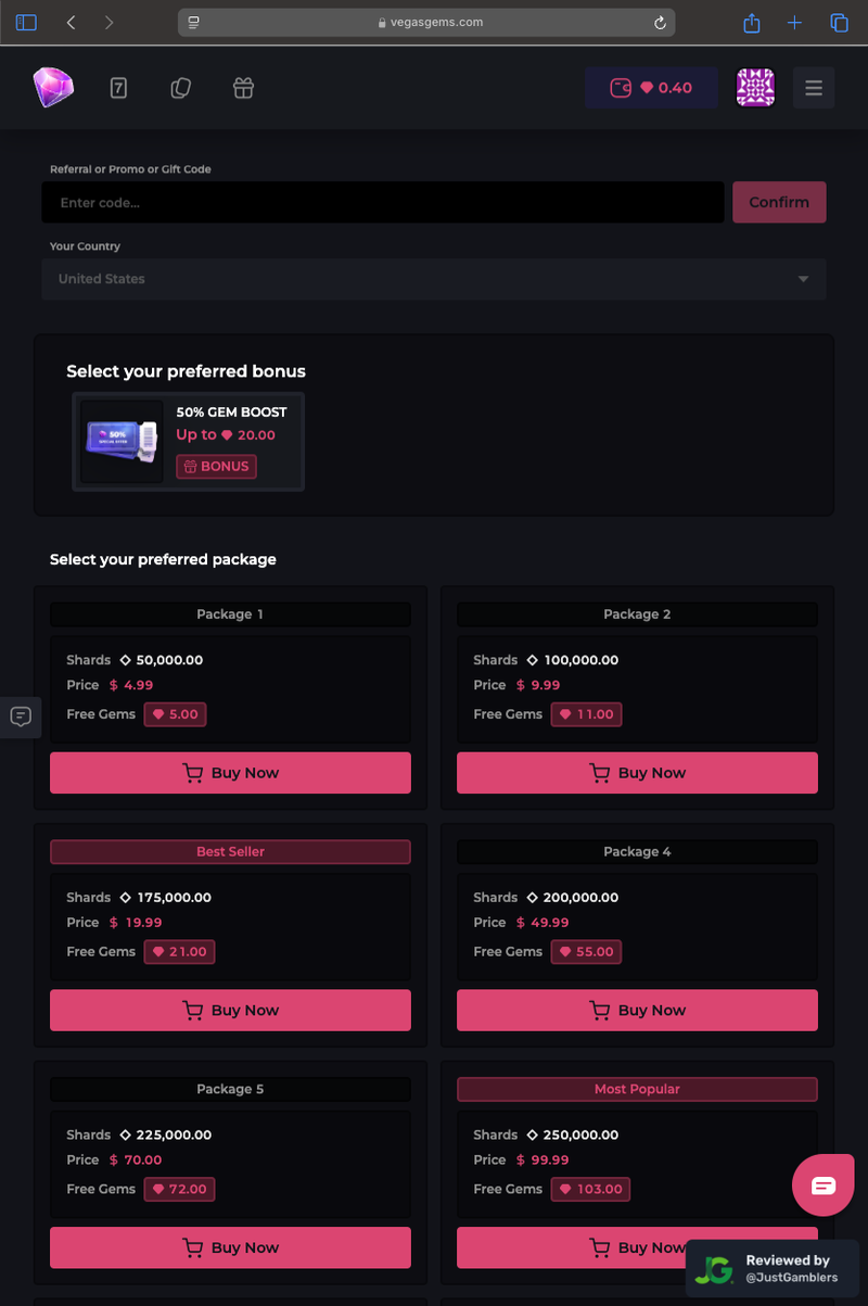 Vegas Gems Review — Reviewed and Rated by a Verified Expert
